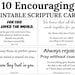 10 Encouraging Printable Scripture Cards -C2- INSTANT DOWNLOAD, Simple ...