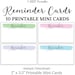 Reminder Printable Mini Cards- DIGITAL DOWNLOAD, Reminder Appointment ...