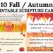 10 Fall Autumn Printable Scripture Cards -C1- INSTANT DOWNLOAD, Fall ...