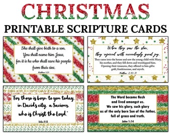 Christmas Advent Scripture Cards Nativity Advent 12 - Etsy