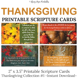 Thanksgiving Scripture Cards -C1- INSTANT DOWNLOAD, Fall Autumn ...