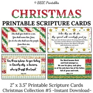CHRISTMAS Scripture Cards C5 INSTANT DOWNLOAD, Merry Christmas Bible ...