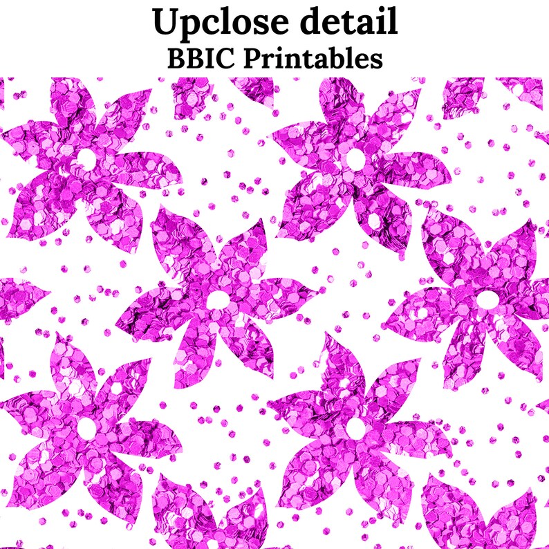 Glitter Flower Digital Paper- INSTANT DOWNLOAD, 12x12 30 Colors ...