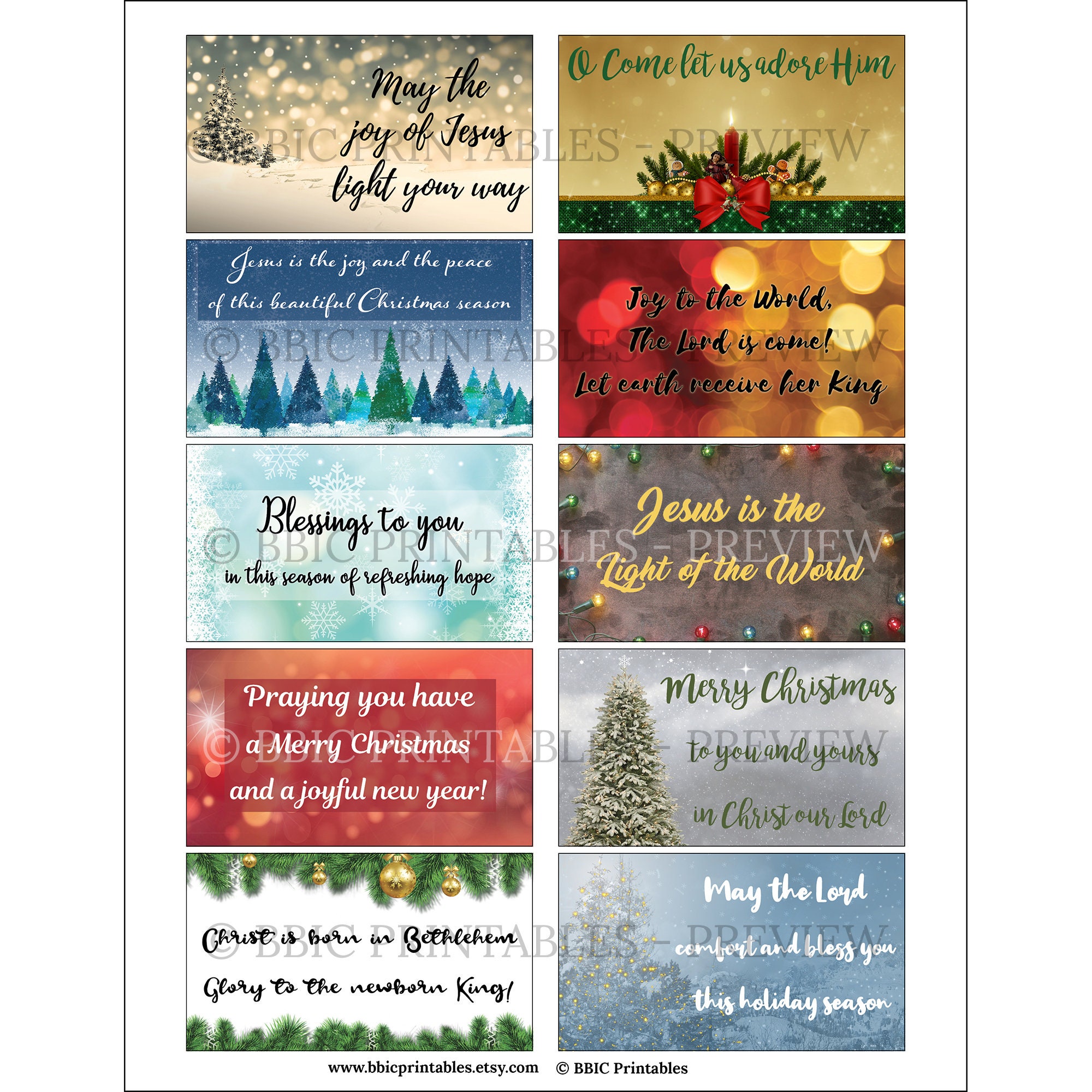 CHRISTMAS Mini Cards -C3- INSTANT DOWNLOAD, Mini Christmas Inspiration ...