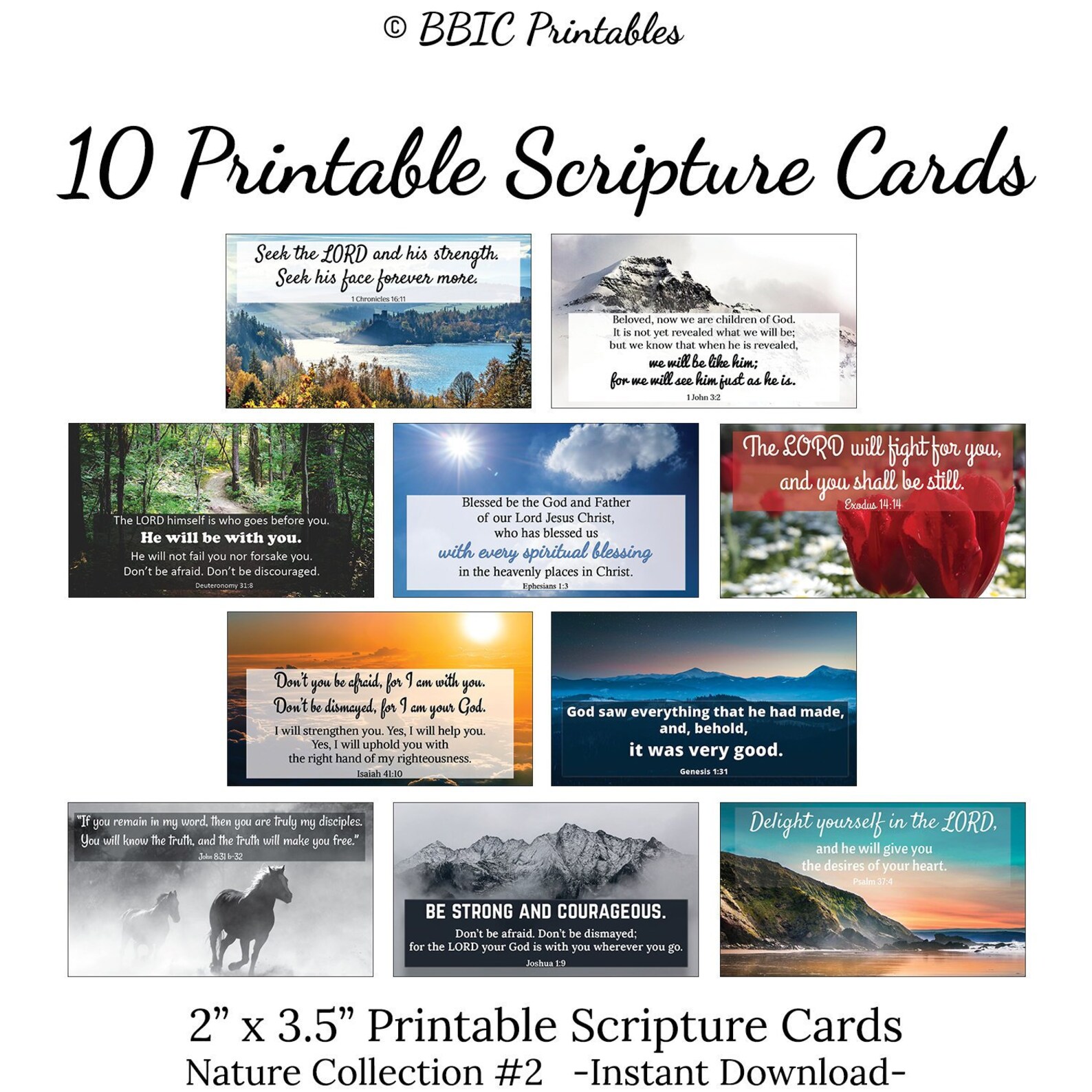 10 Mini Nature Printable Scripture Cards nature Collection 2 INSTANT ...