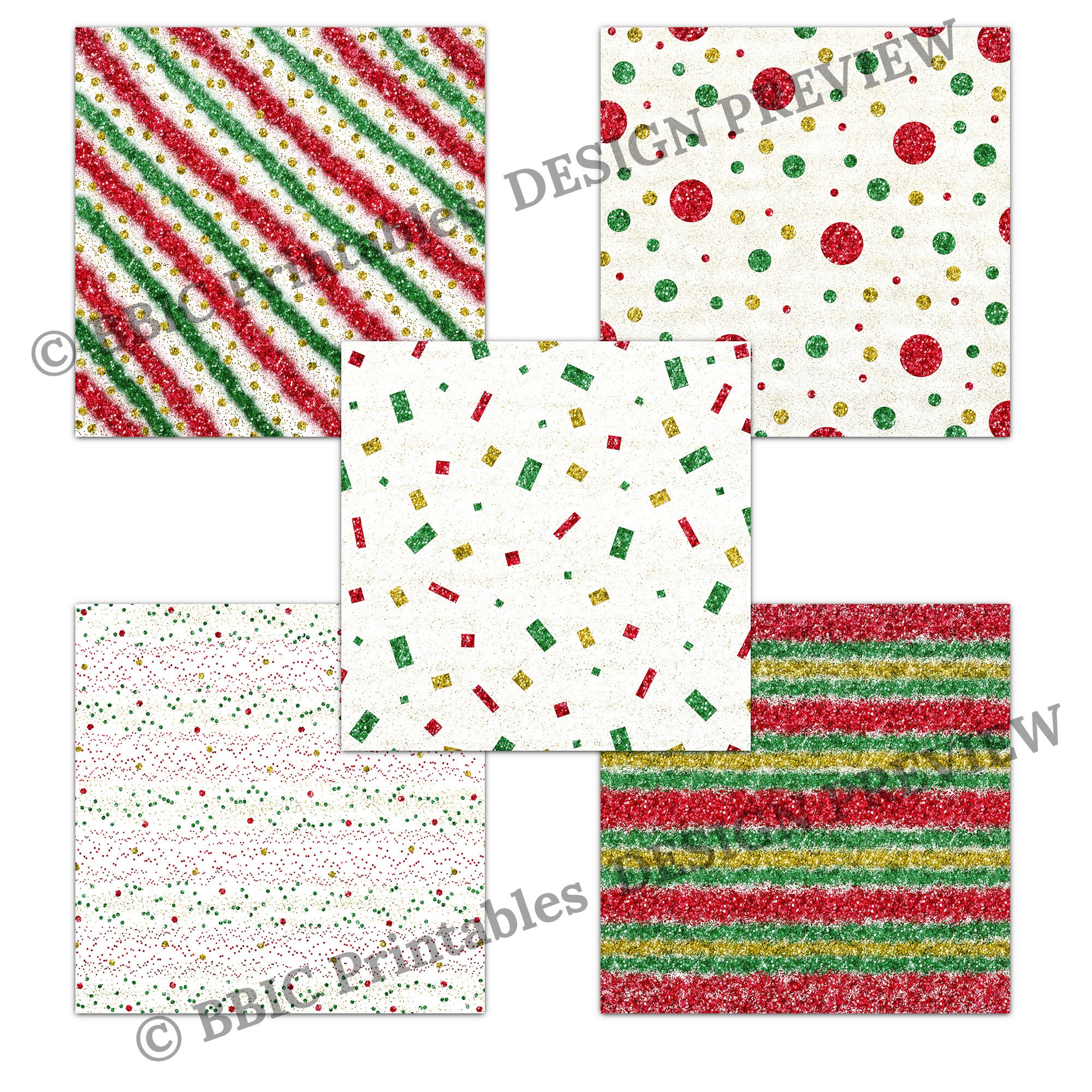 Christmas Glitter Digital Paper INSTANT DOWNLOAD, 12x12 Christmas ...