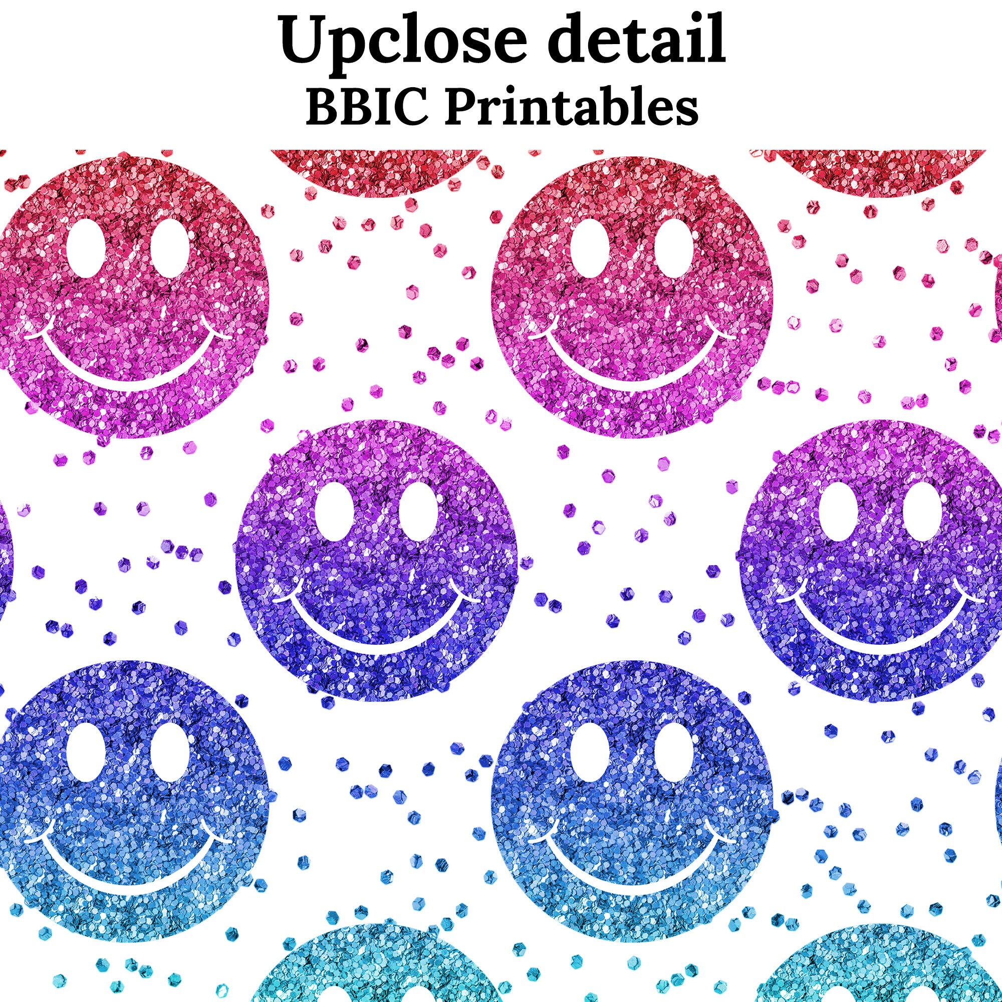 Smiley Emoji Glitter Digital Paper- INSTANT DOWNLOAD, 12x12 Glittery ...