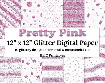 Pink Digital Paper Pack 12 X 12 Solid Color Ombre Digital - Etsy