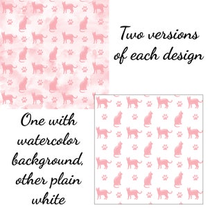 Cat Watercolor Digital Paper- INSTANT DOWNLOAD, 12x12 Printable Cute ...