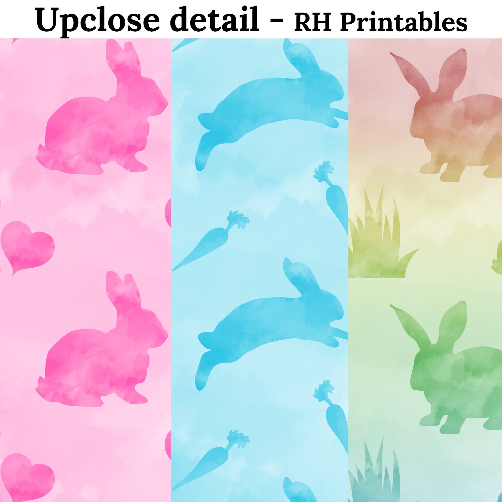 Watercolor Rabbit Digital Paper INSTANT DOWNLOAD 12x12 - Etsy