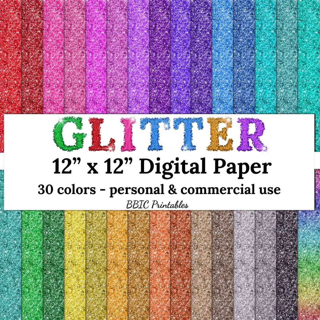 Glitter Digital Paper- INSTANT DOWNLOAD, Glitter Sparkle Confetti Paper ...