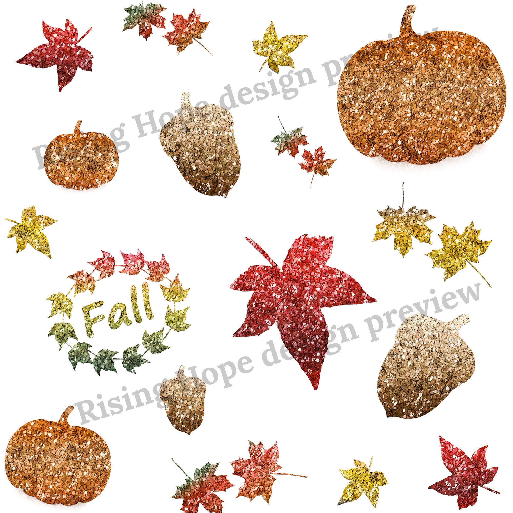 Autumn Fall Digital Paper INSTANT DOWNLOAD, Autumn Fall Glitter Falling ...