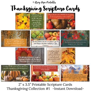 Thanksgiving Scripture Cards -C1- INSTANT DOWNLOAD, Fall Autumn ...