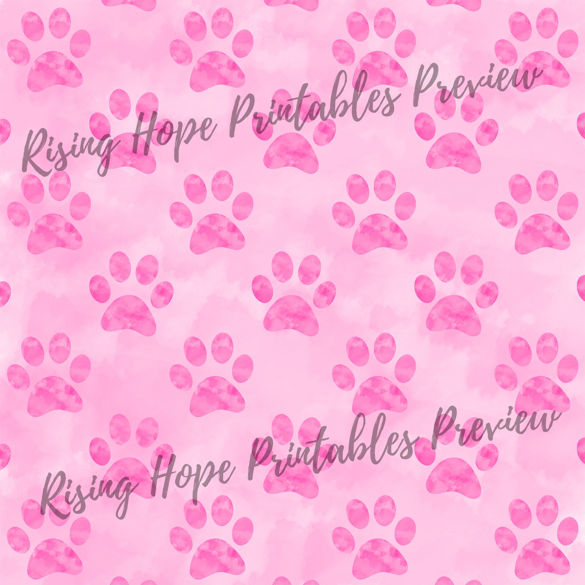 Watercolor Paw Print Paper- INSTANT DOWNLOAD, 12x12 15 Colors ...