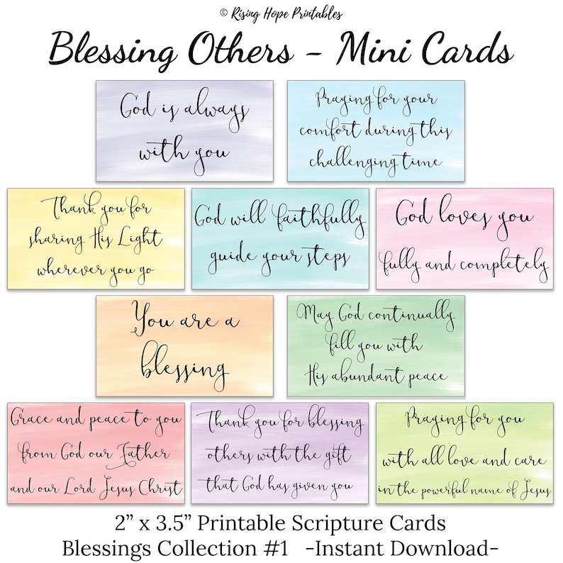 Bless Others Printable Mini Cards -C1- INSTANT DOWNLOAD, Encourage ...