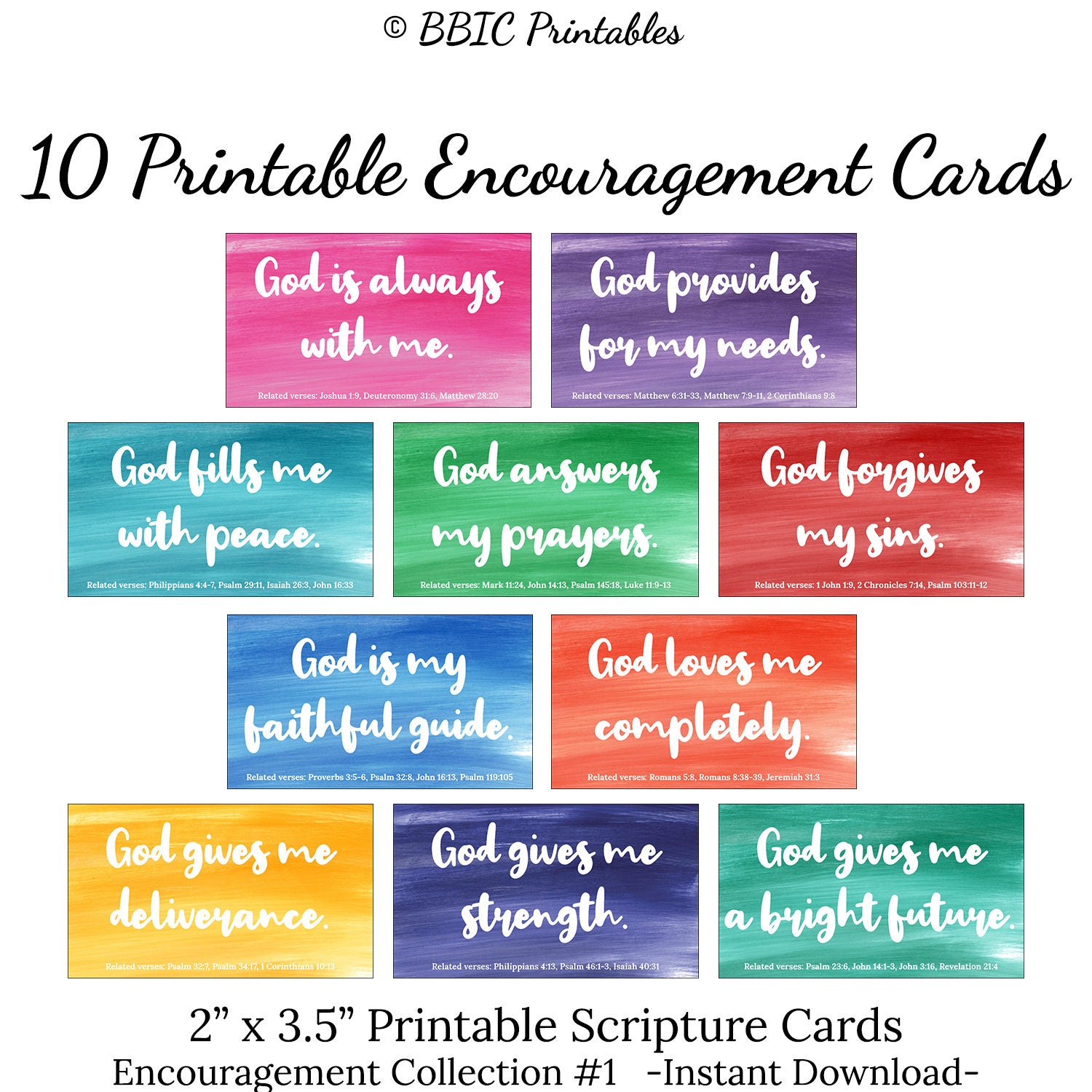 10 Printable Encouragement Cards -encouragement Collection #1- INSTANT ...