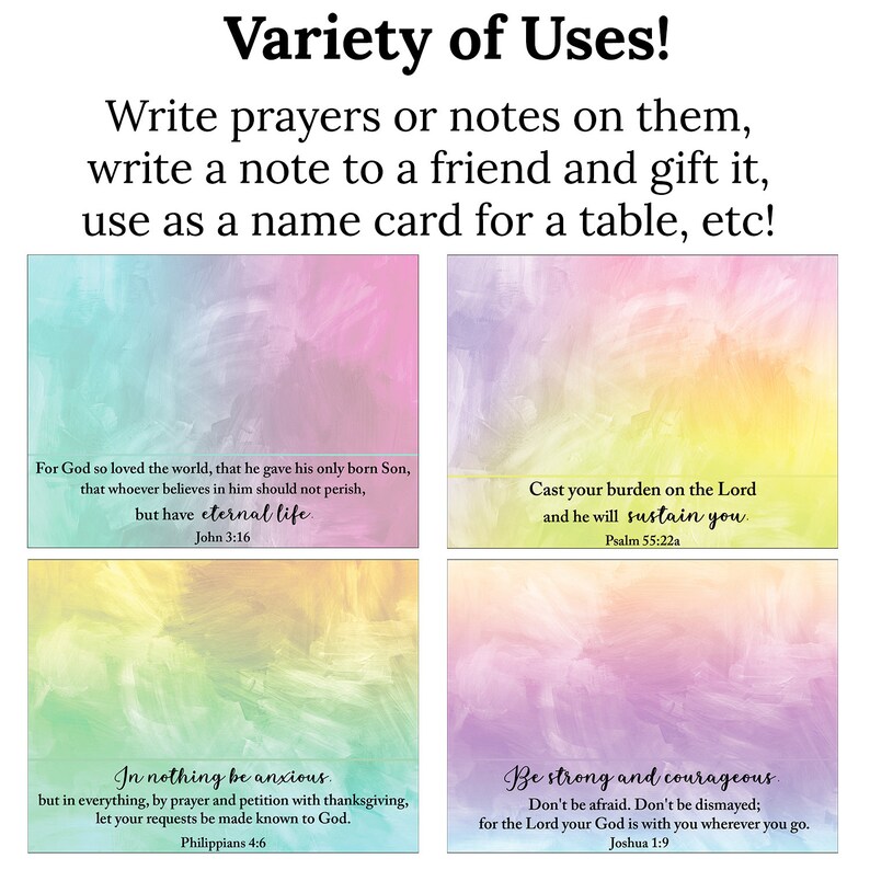 12 Blank Printable Scripture Cards -C1- INSTANT DOWNLOAD, 3.75x5 ...