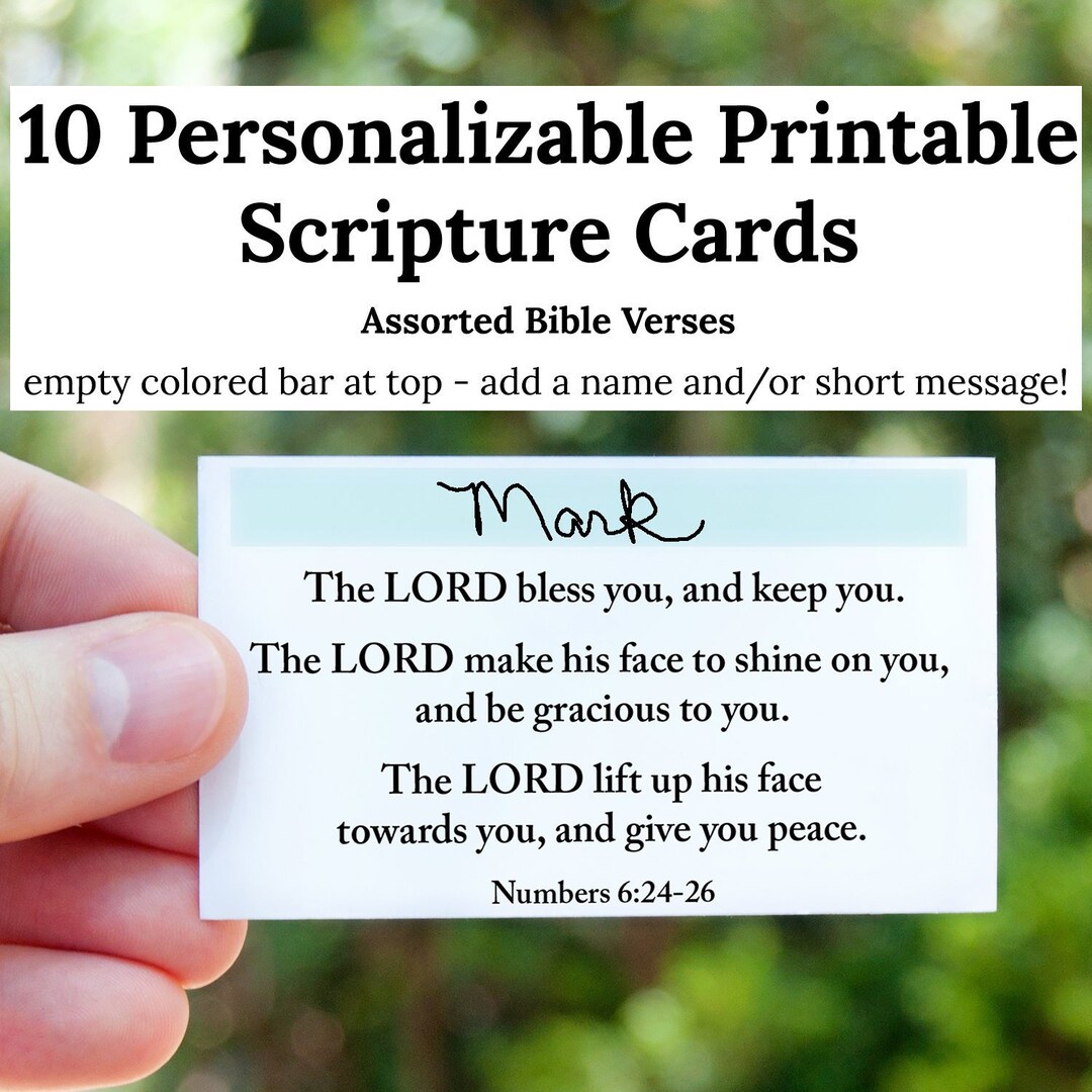 10 Personalizable Printable Scripture Cards -personalized Collection #2 ...