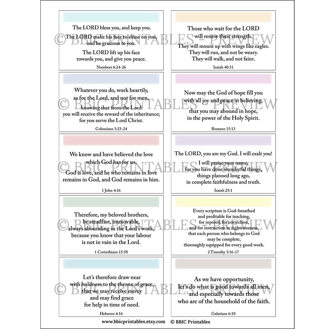 10 Personalizable Printable Scripture Cards personalized Collection 2 ...