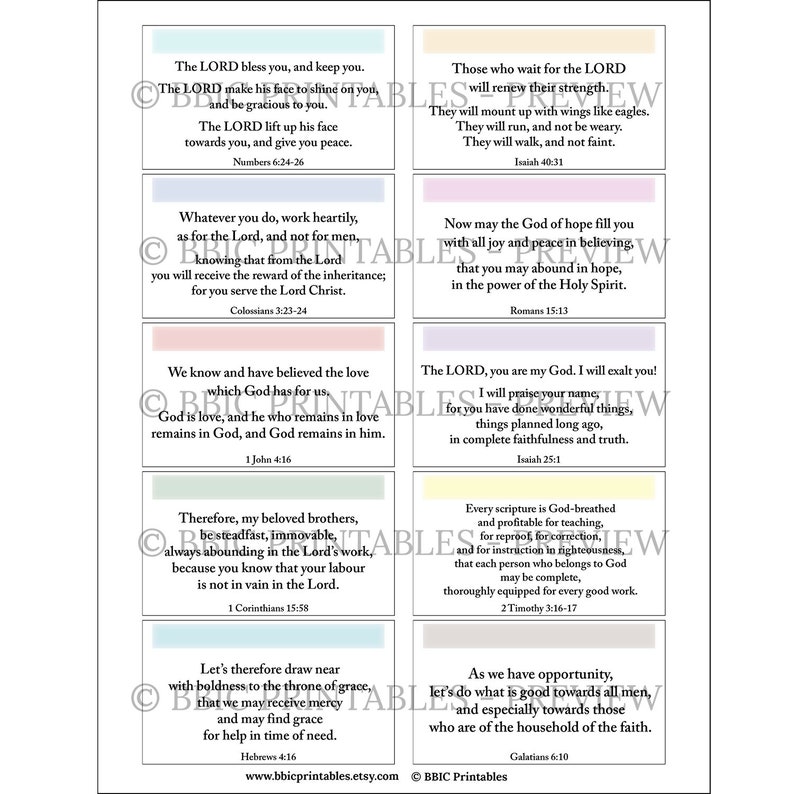 10 Personalizable Printable Scripture Cards personalized Collection 2 ...