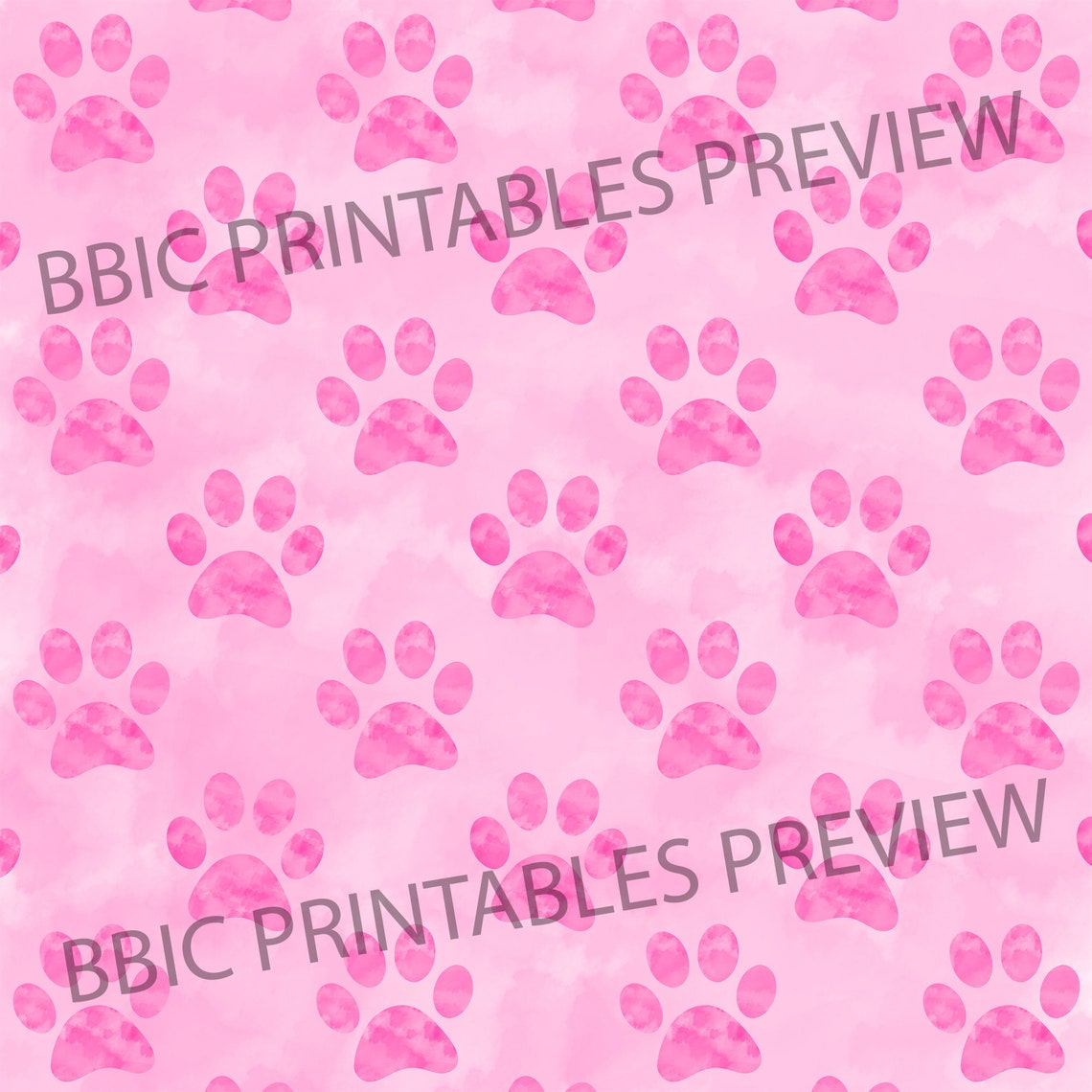 Watercolor Paw Print Paper INSTANT DOWNLOAD 12x12 15 Colors | Etsy