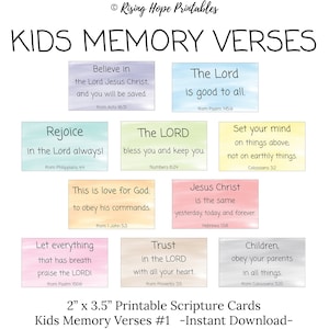 10 Kids Memory Verses -C1- INSTANT DOWNLOAD, Kids Children's Memory ...