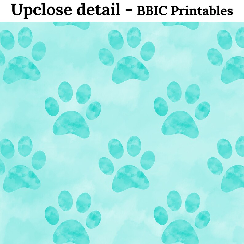 Watercolor Paw Print Paper INSTANT DOWNLOAD 12x12 15 Colors | Etsy