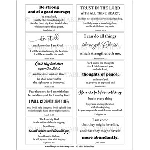 10 KJV Encouraging Printable Scripture Cards -C1- Instant DOWNLOAD ...