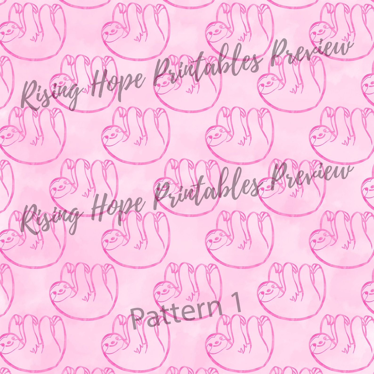 Watercolor Sloth Digital Paper- INSTANT DOWNLOAD, 12x12 15 Colors ...