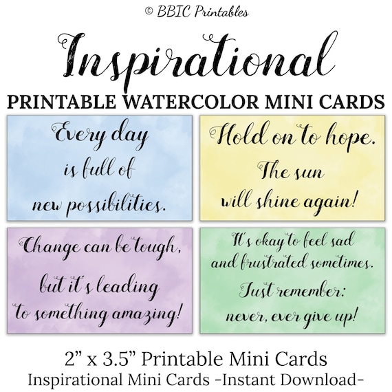 10 Inspirational Mini Cards DIGITAL DOWNLOAD 2x3.5 | Etsy