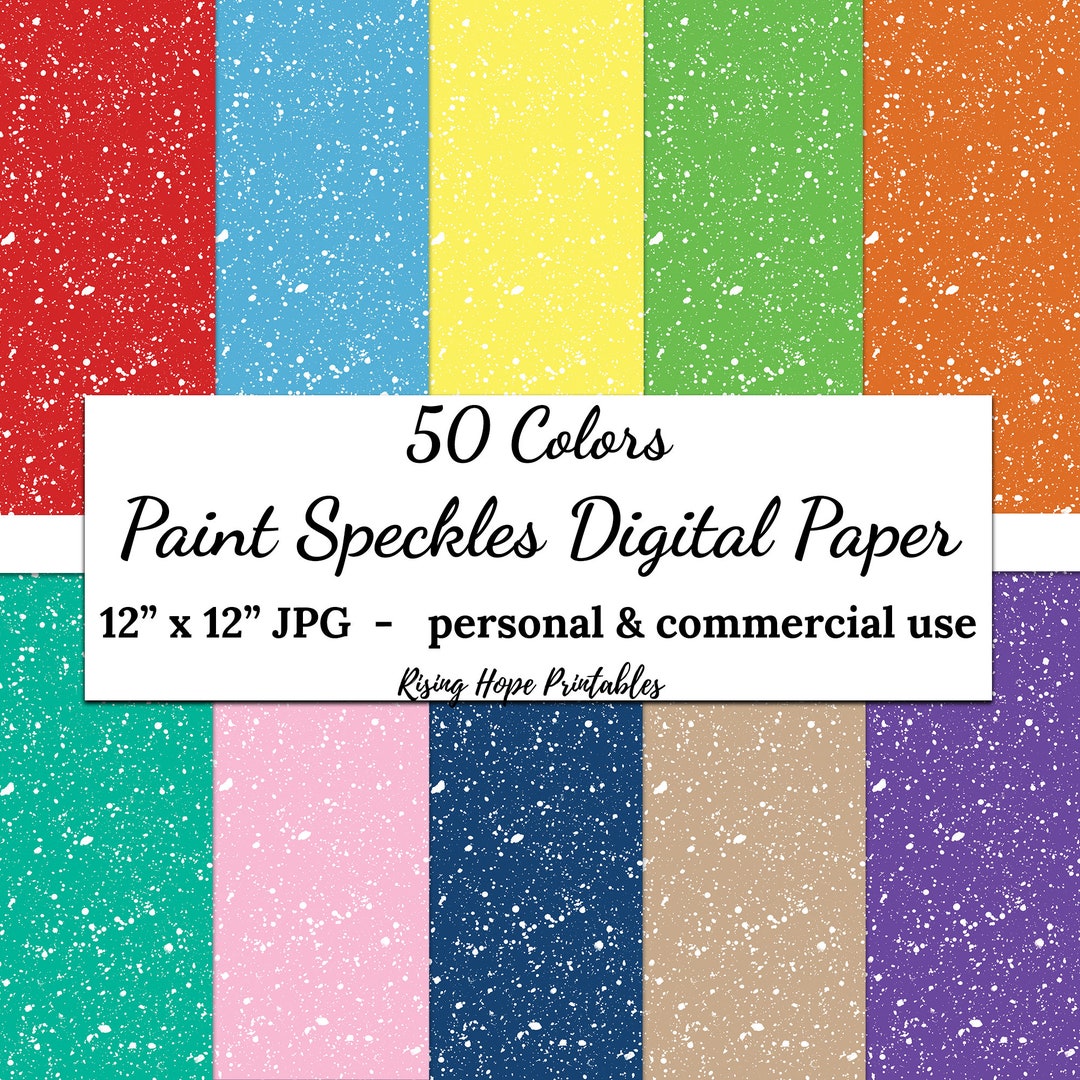 Paint Speckles Digital Paper- INSTANT DOWNLOAD, 50 Colors 12x12 JPG ...