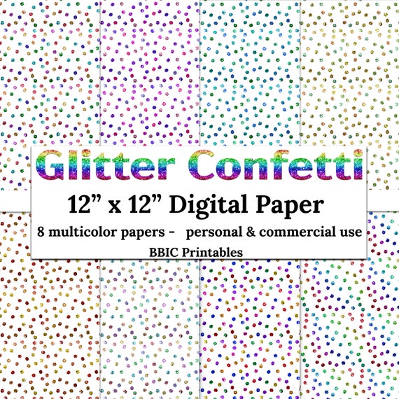 Glitter Confetti Digital Paper INSTANT DOWNLOAD 12x12 | Etsy