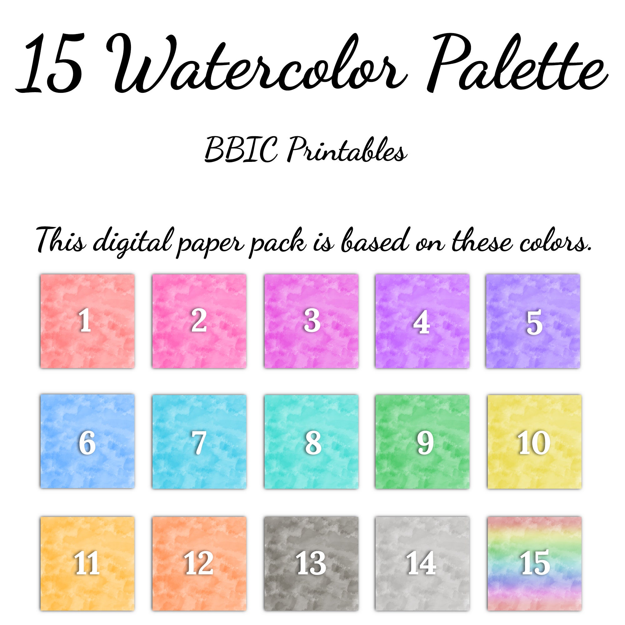 Watercolor Rabbit Digital Paper INSTANT DOWNLOAD 12x12 - Etsy
