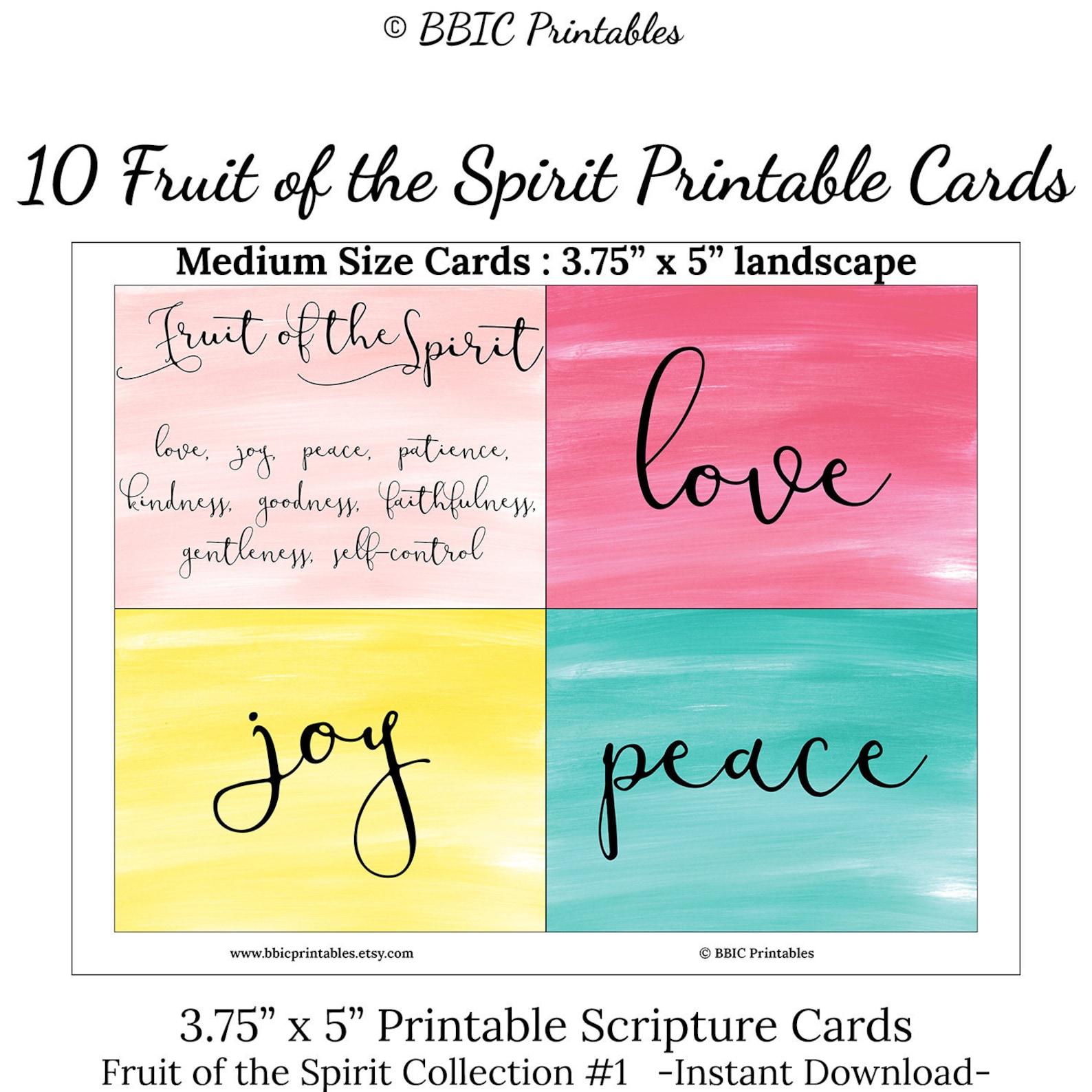 10 Fruit of the Spirit Printable Scripture Cards -galatians 5 ...