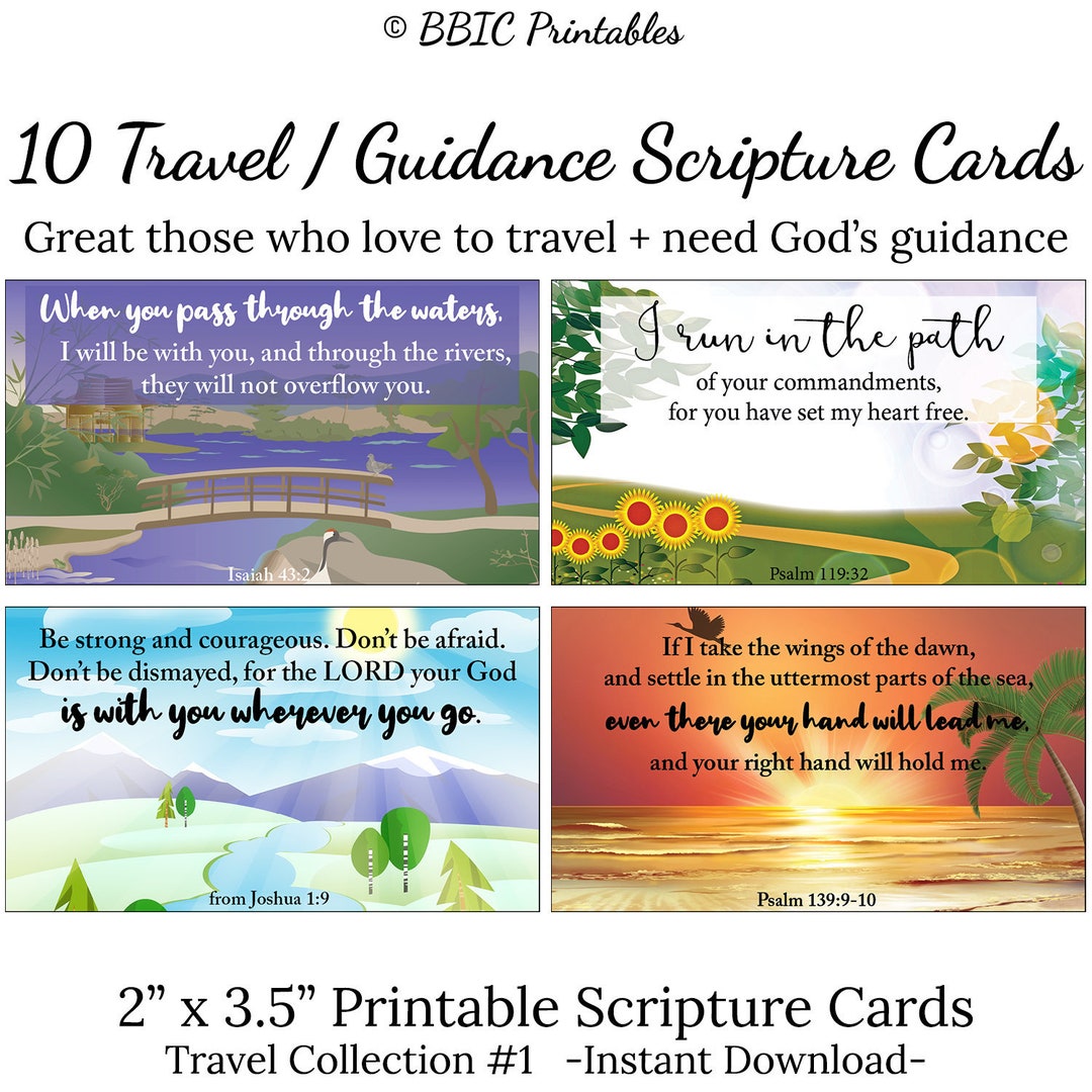 10 Travel Printable Scripture Cards -collection #1- INSTANT DOWNLOAD ...