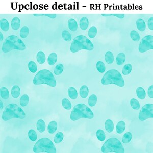 Watercolor Paw Print Paper- INSTANT DOWNLOAD, 12x12 15 Colors ...