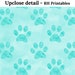 Watercolor Paw Print Paper- INSTANT DOWNLOAD, 12x12 15 Colors ...