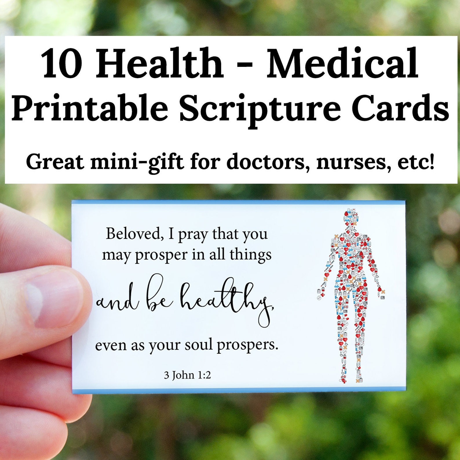 10 Medical-health Scripture Cards -collection #1- INSTANT DOWNLOAD, 2x3 ...