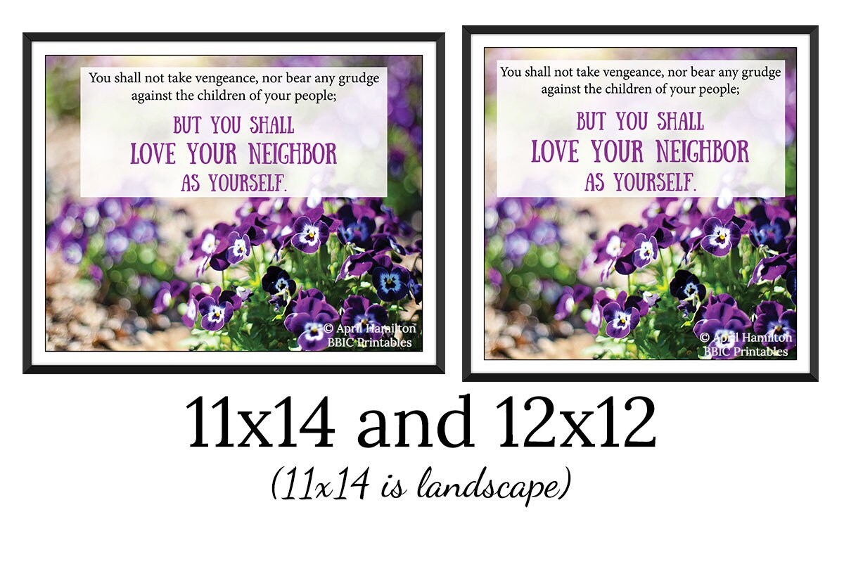 Love Your Neighbor Leviticus 19:18 INSTANT DOWNLOAD, Leviticus Artwork ...