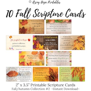 10 Autumn Fall Printable Scripture Cards -C2- INSTANT DOWNLOAD, Fall ...