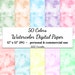 Watercolor Paw Print Paper INSTANT DOWNLOAD, 12x12 15 Colors Watercolor ...