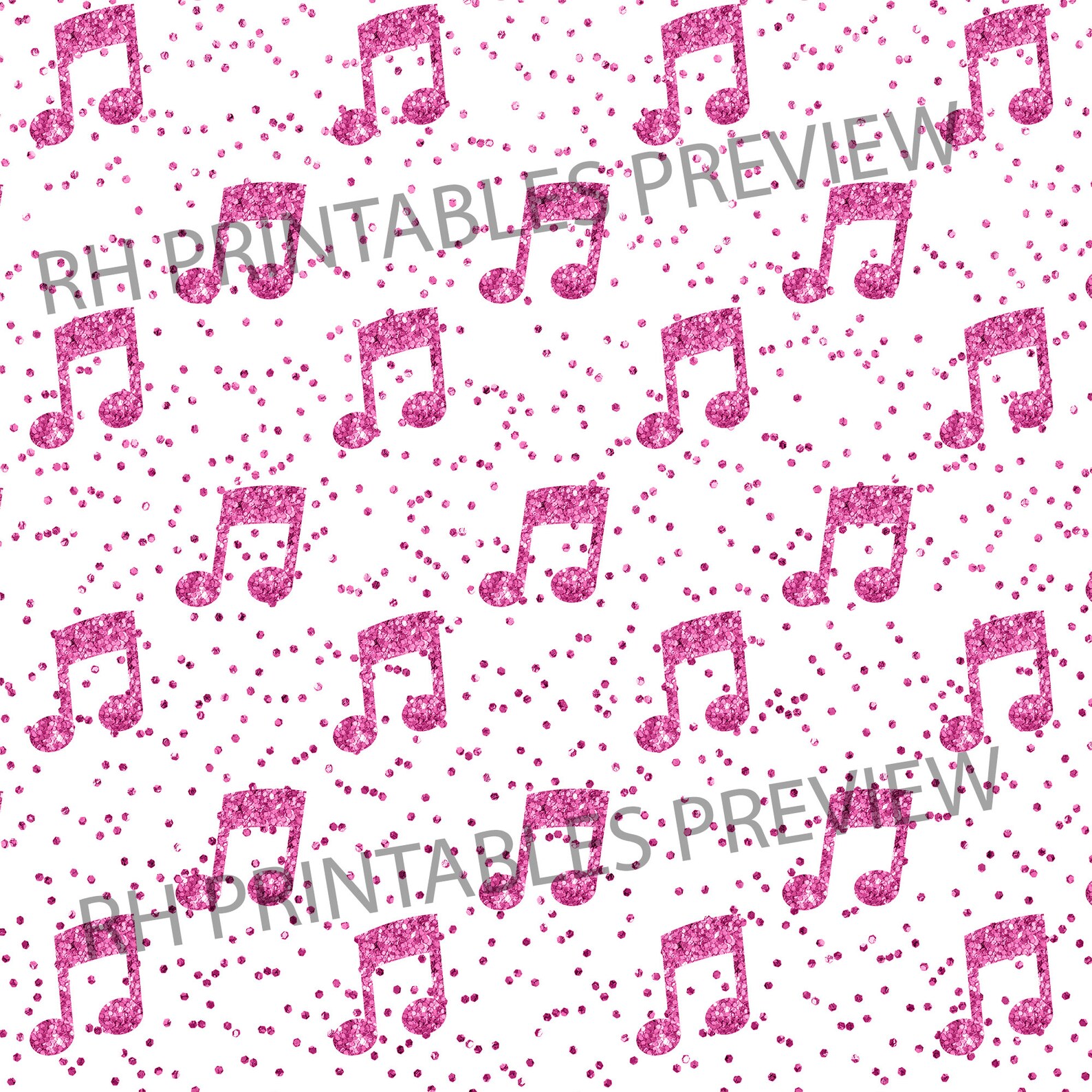 Glitter Music Notes Digitaal Papier- INSTANT DOWNLOAD, 12x12 Glittery ...