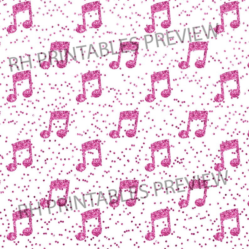 Glitter Music Notes Digital Paper INSTANT DOWNLOAD, 12x12 Glittery ...