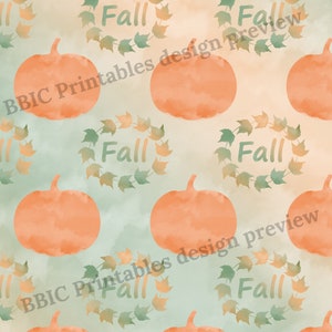 Autumn Watercolor Digital Paper- INSTANT DOWNLOAD, 12x12 Watercolor ...