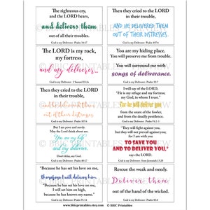 10 God is My Deliverer Printable Scripture Cards -C1- INSTANT DOWNLOAD ...
