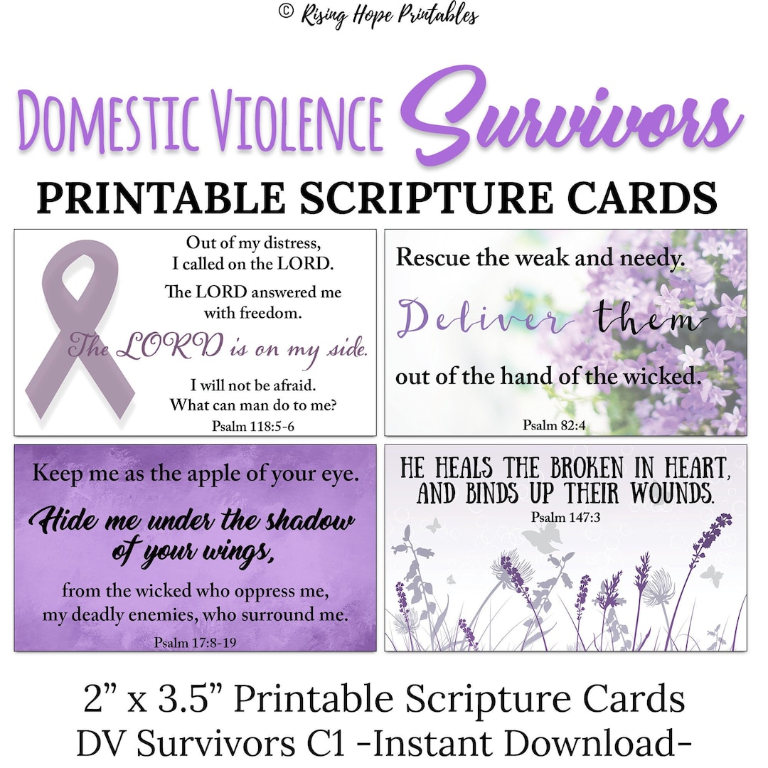 Domestic Violence SURVIVORS Scripture Cards -C1- Instant Download ...