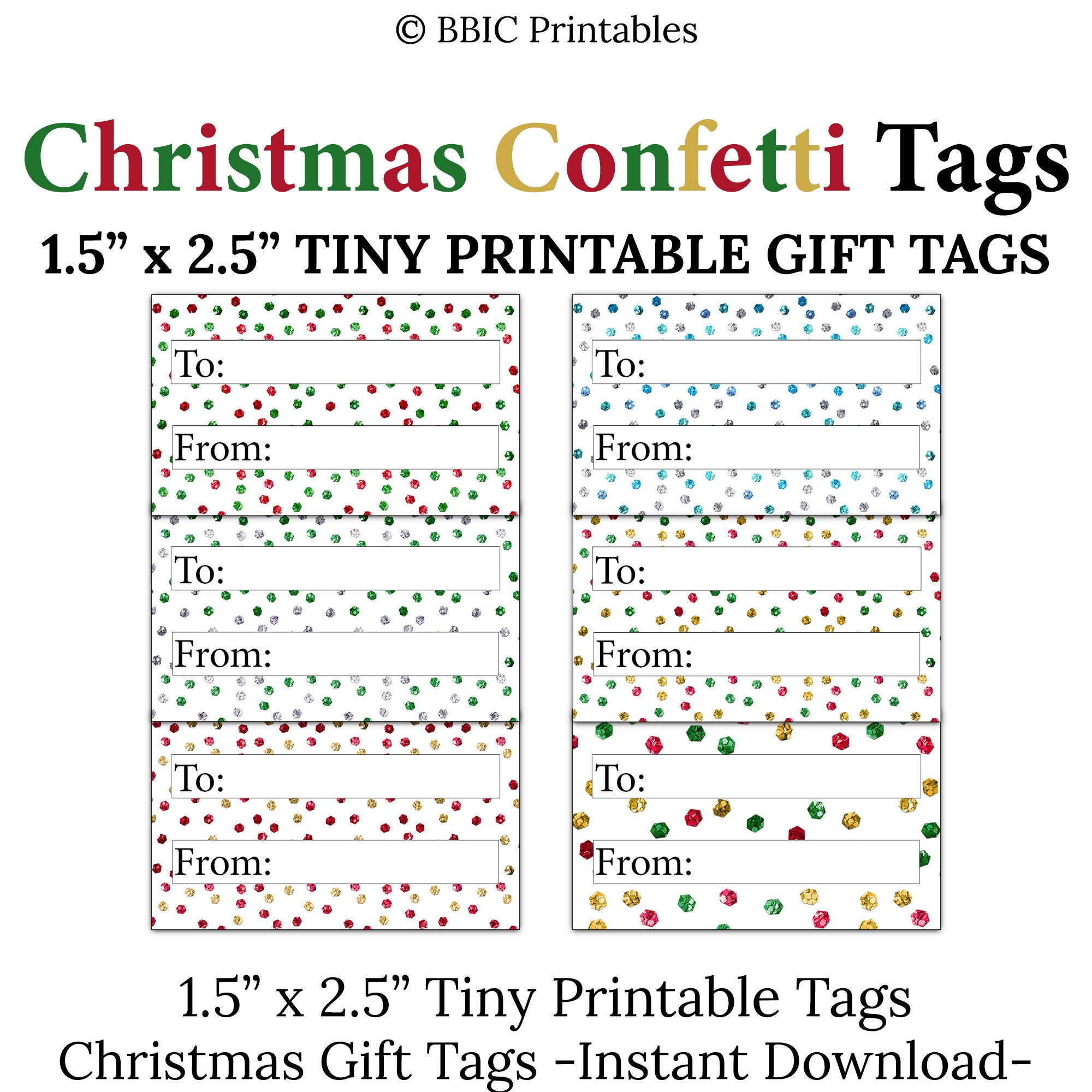 40 Tiny Christmas Gift Tags DIGITAL DOWNLOAD Small Tiny Red - Etsy