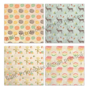 Autumn Watercolor Digital Paper- INSTANT DOWNLOAD, 12x12 Watercolor ...