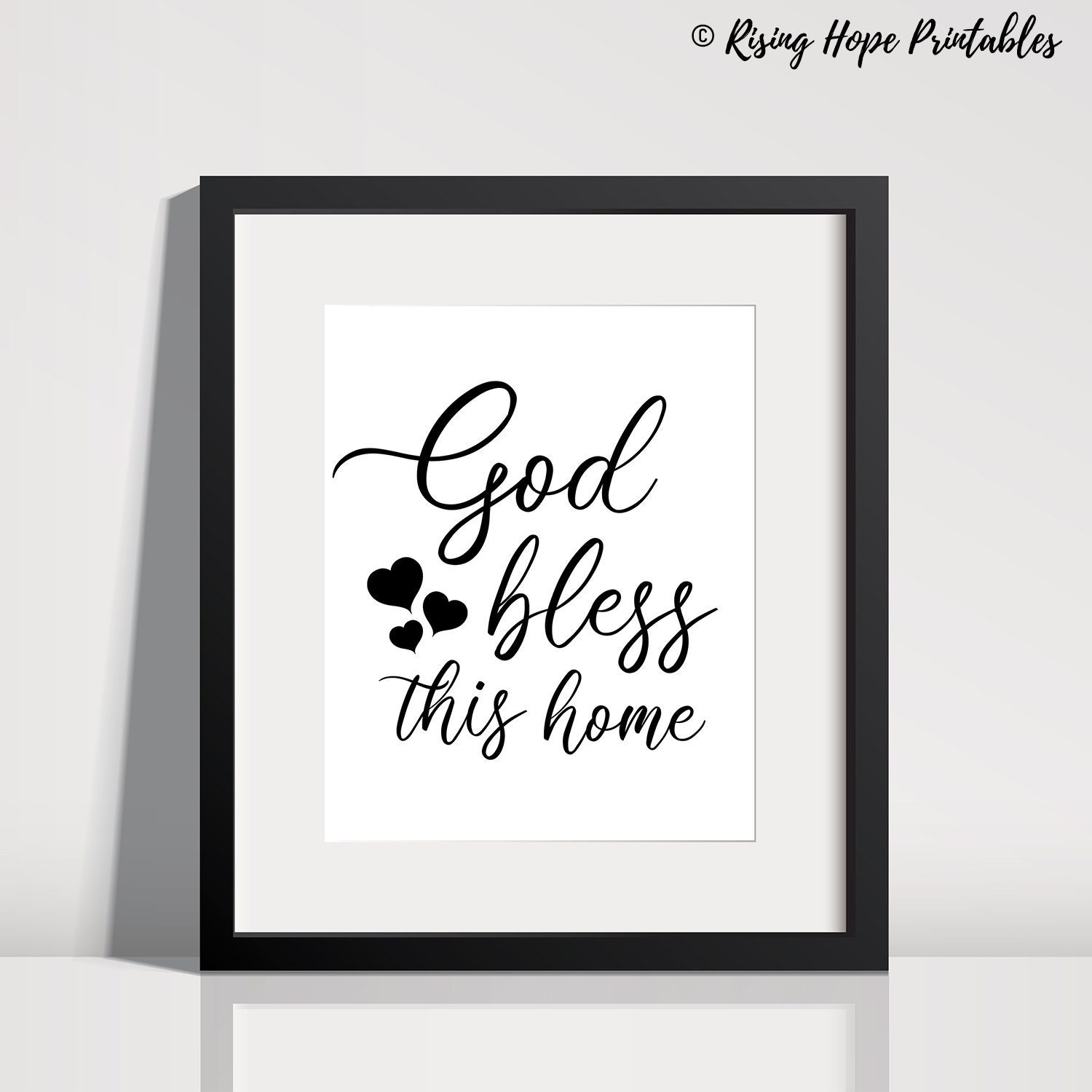 God Bless This Home Printable - INSTANT DOWNLOAD, Christian Hearts ...