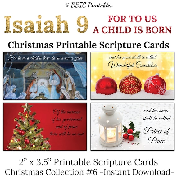Isaiah 9 Christmas Scripture Cards C6 INSTANT DOWNLOAD | Etsy
